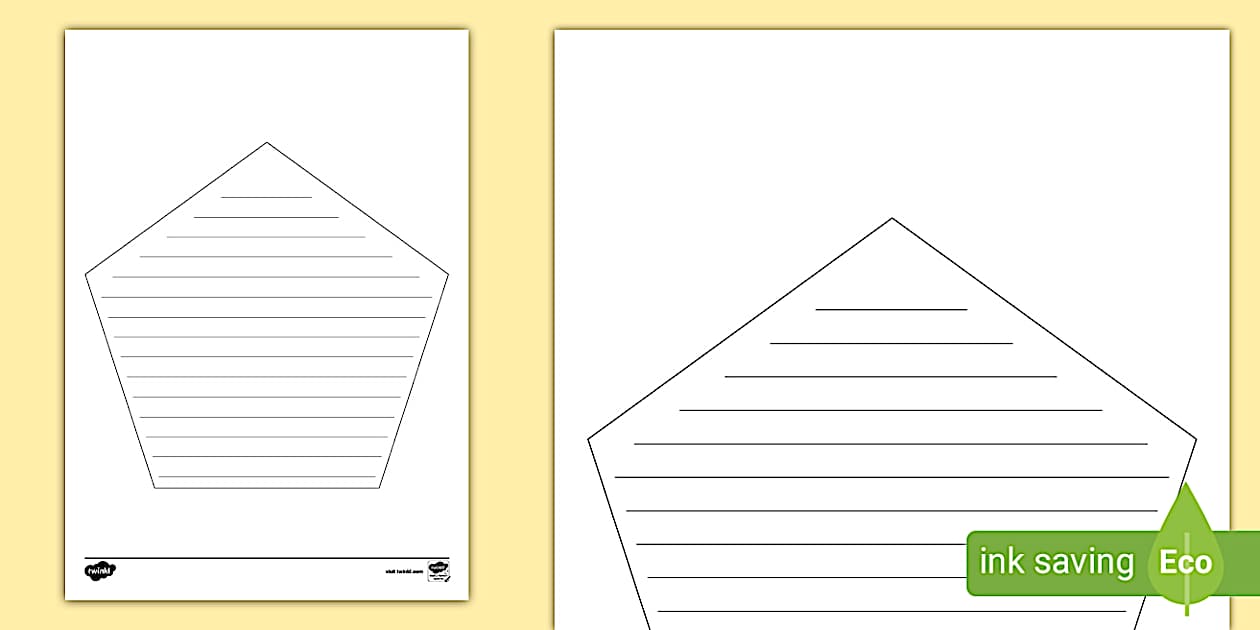 Pentagon Writing Template (teacher made) - Twinkl