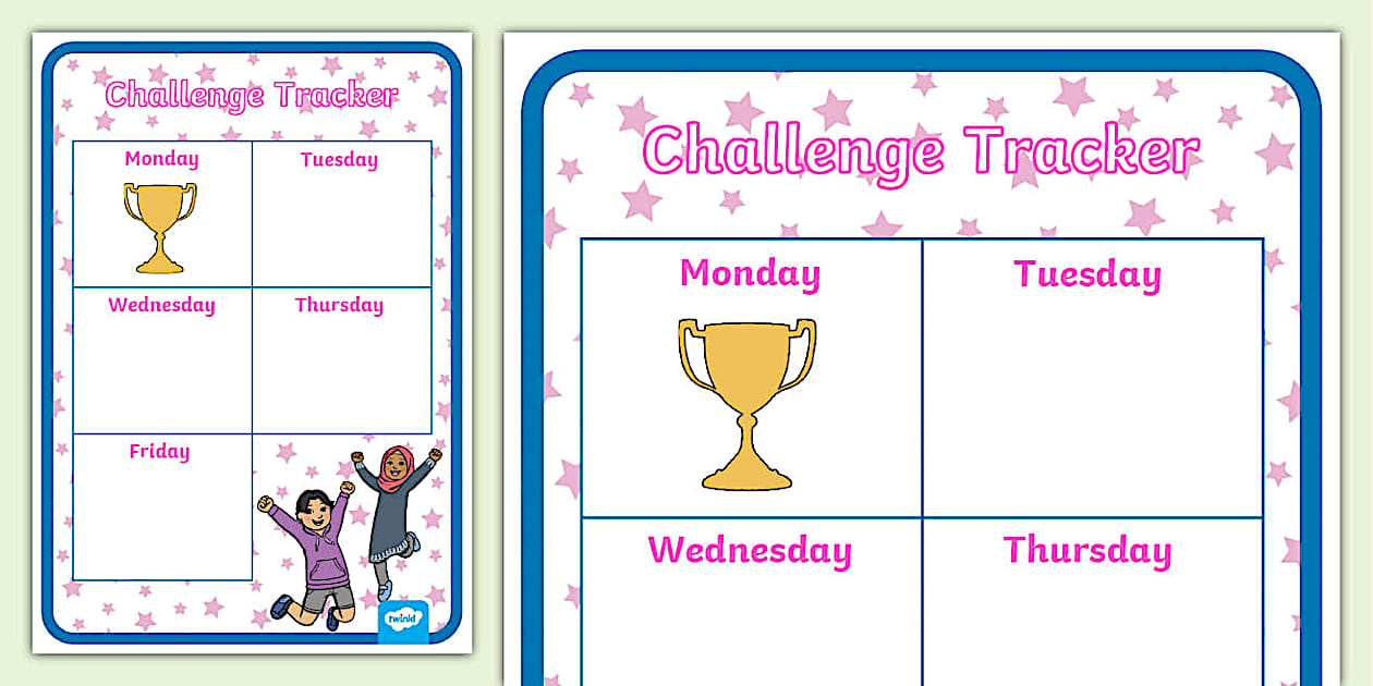 Editable Wellbeing Challenge Daily Tracker (teacher made)