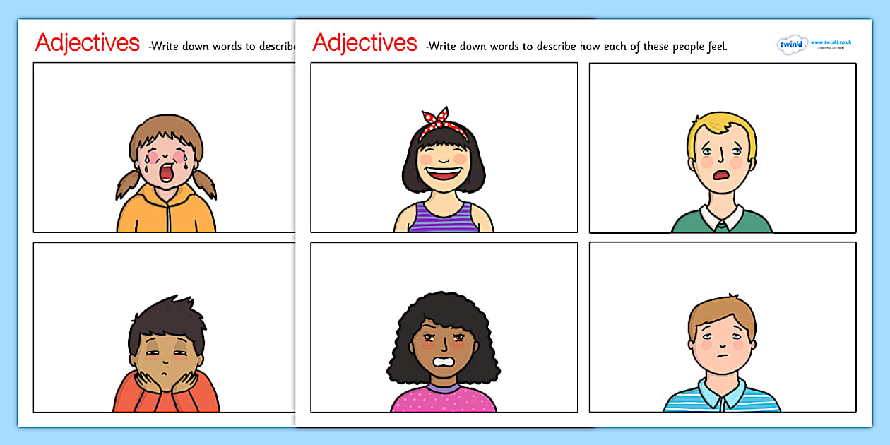 Feelings Adjectives Worksheets - ESL Emotions Adjectives