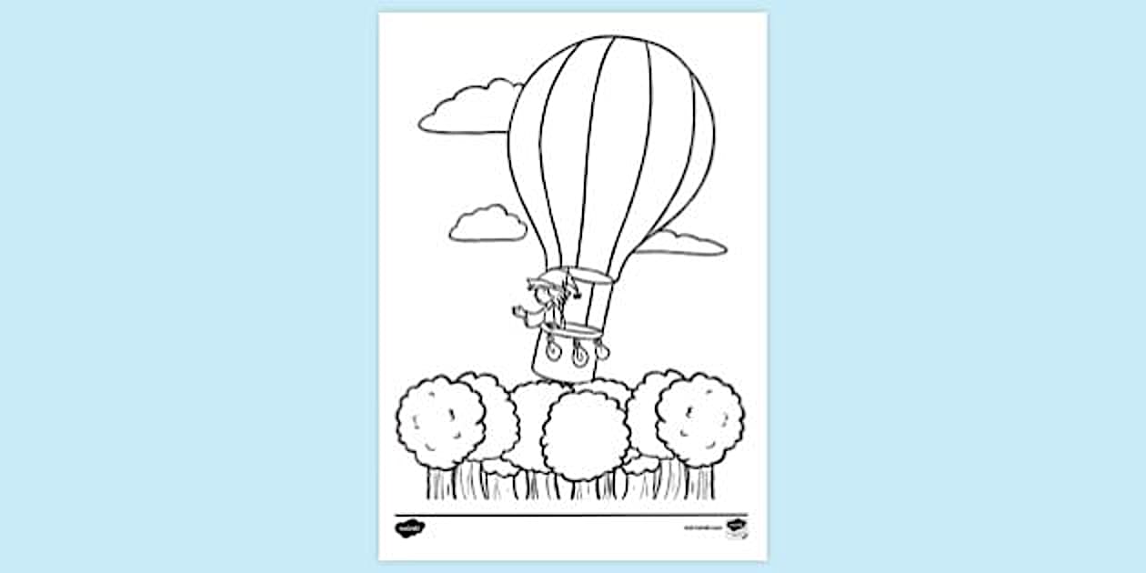 Hot Air Balloon Ride Colouring Sheet - Primary Resources