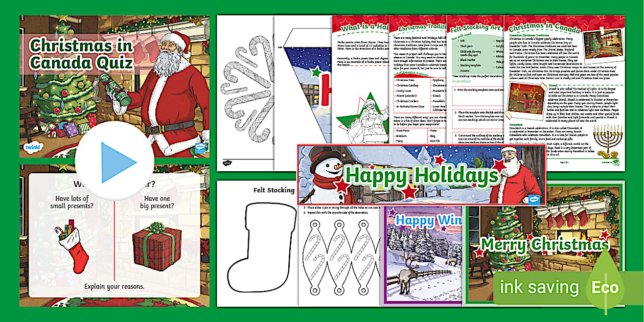 Christmas in Canada Activity Pack - Grades 4-6 - Twinkl