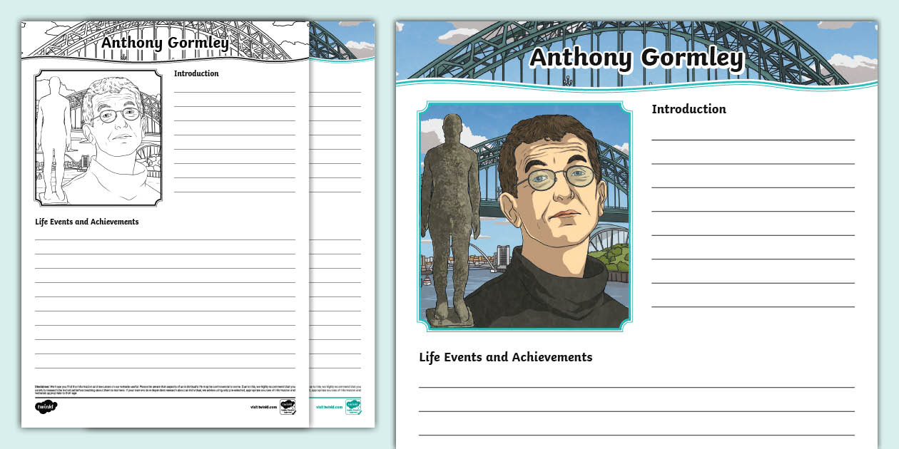 Anthony Gormley Biography Template - Sculpture - Twinkl