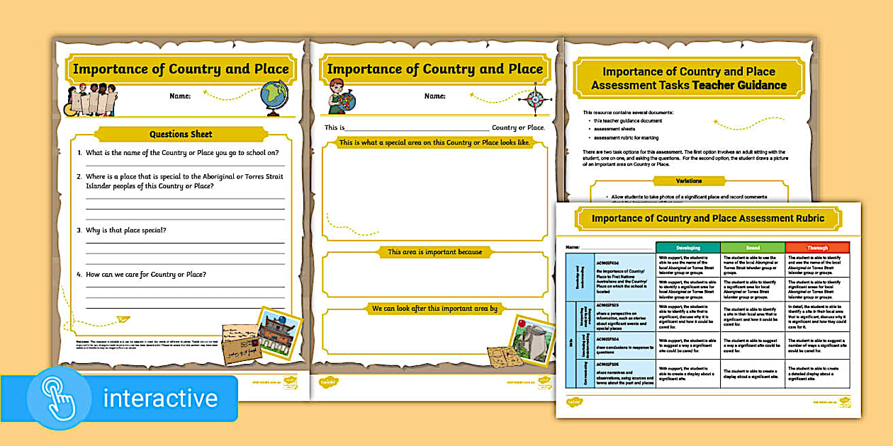 Importance of Country and Place Assessment Tasks - Twinkl