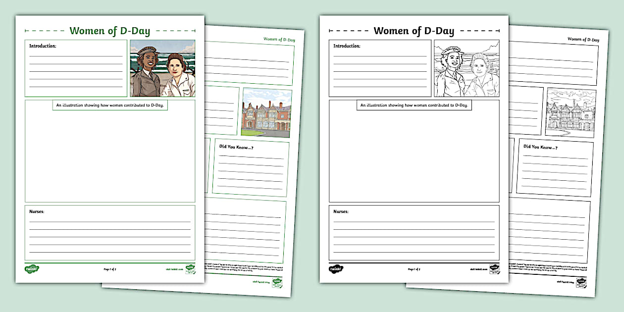Women of D-Day KS2 Non-Chronological Report Template