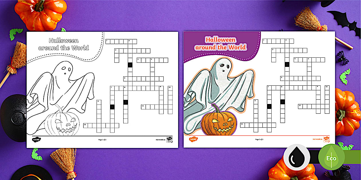 Halloween around the World Crossword (teacher made) - Twinkl
