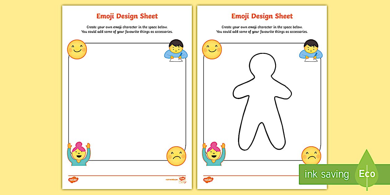 Black and White Emoji Design Worksheets - Twinkl