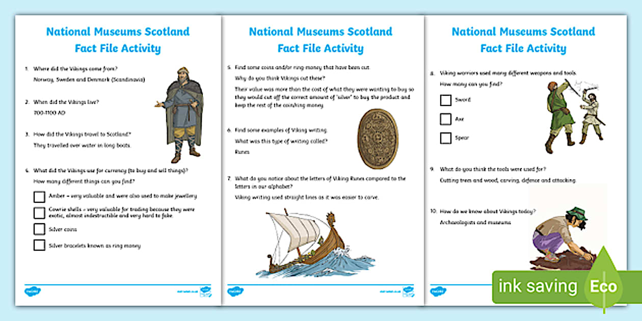 Scottish Museum Fact File on the Vikings – Learning Resource