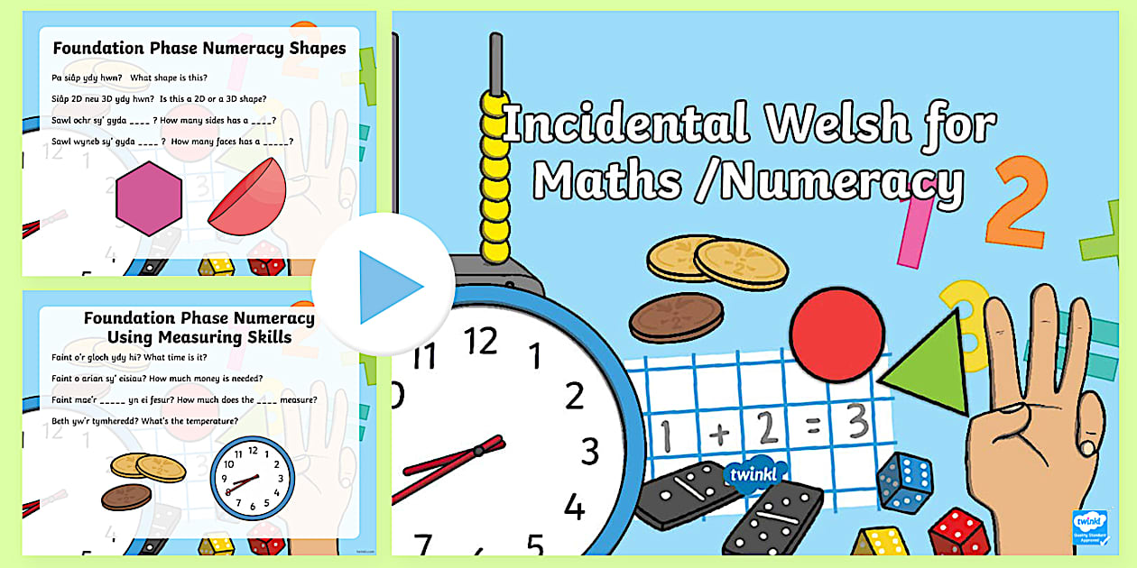 Incidental Welsh for Maths/Numeracy PowerPoint - Twinkl