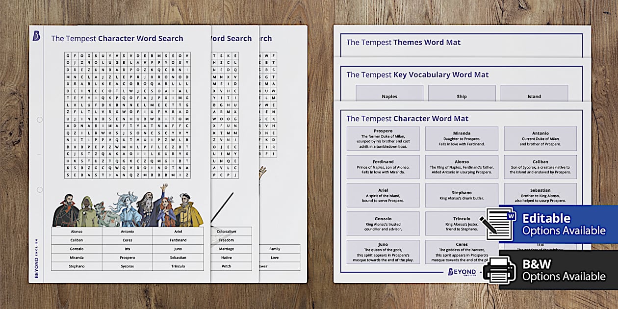 KS3 The Tempest Key Words Bundle (teacher made) - Twinkl