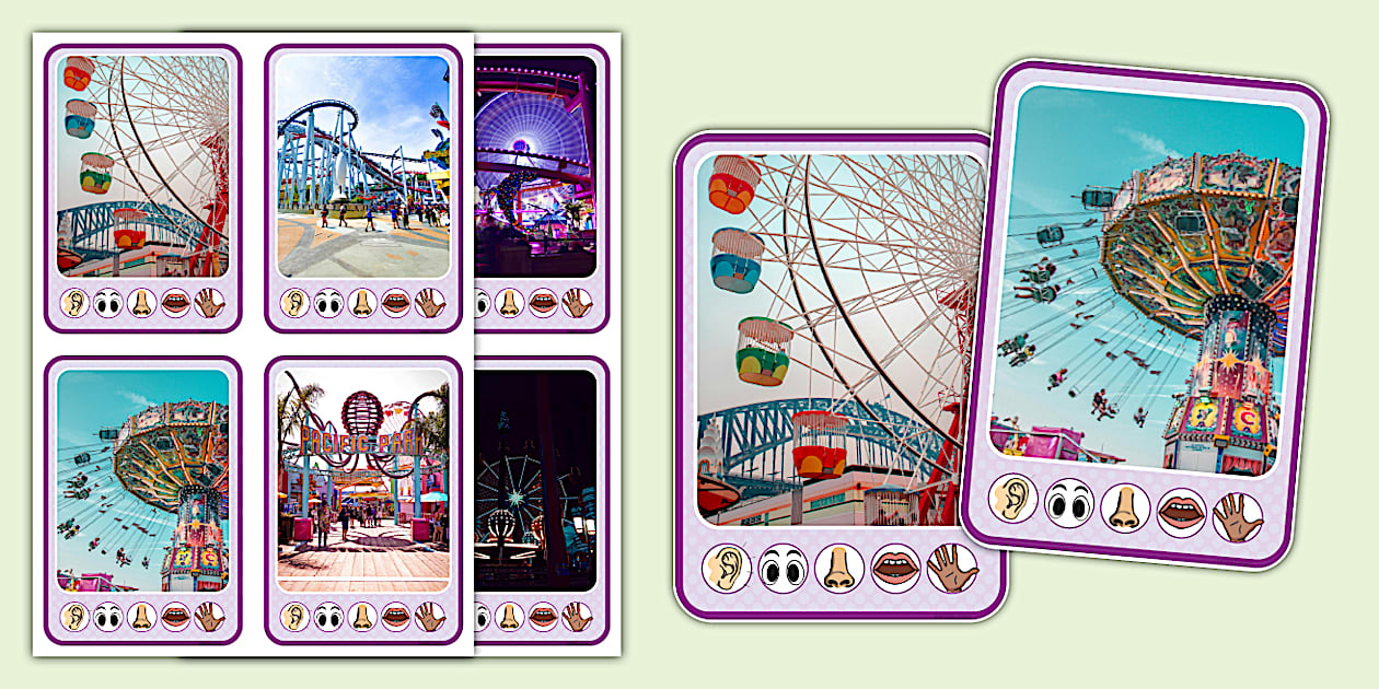 Theme Park Story Setting Photo Prompt Cards - Twinkl