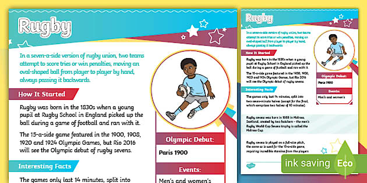 Rugby Fact Sheet (teacher made) - Twinkl