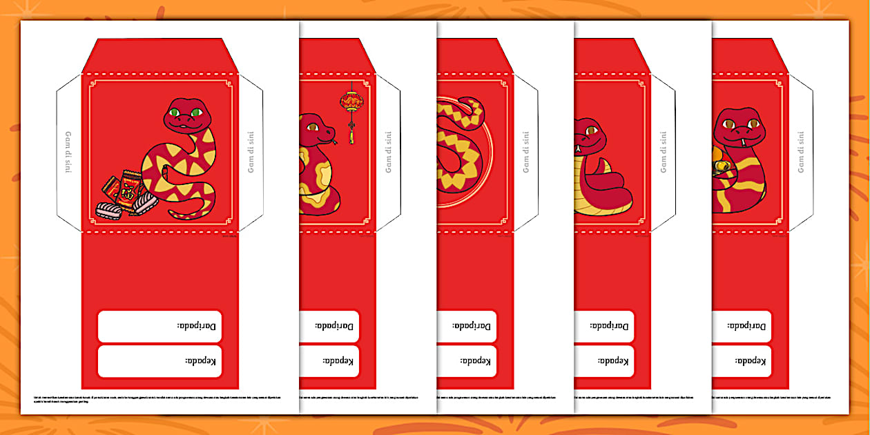 Angpau Tahun Baru Cina - Tahun Ular 2025 (teacher made)