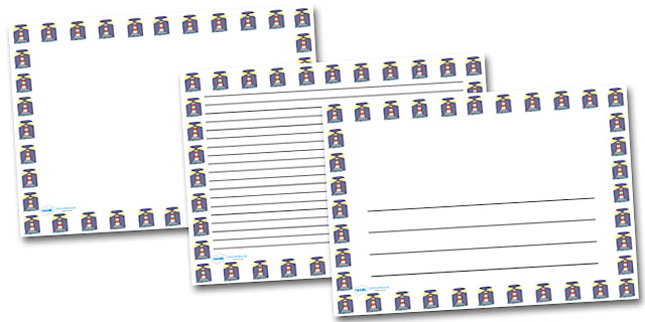 Shining Lighthouse Landscape Page Borders- Landscape Page Borders