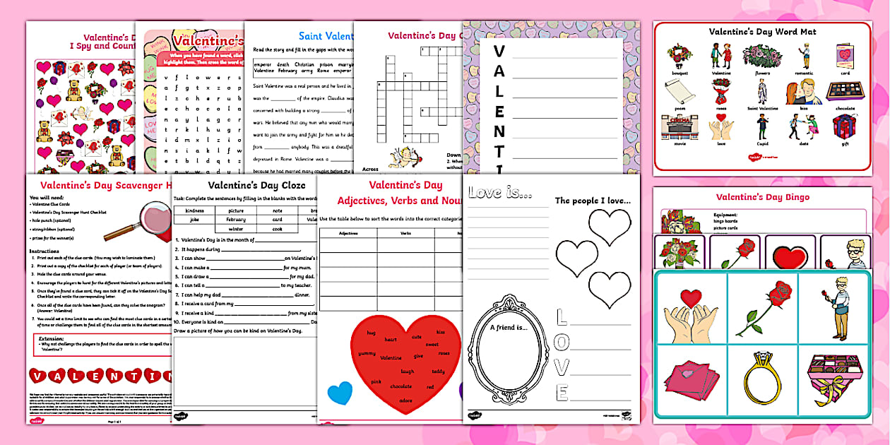 ESL Valentine’s Day Worksheet Pack | Inclusion | Twinkl