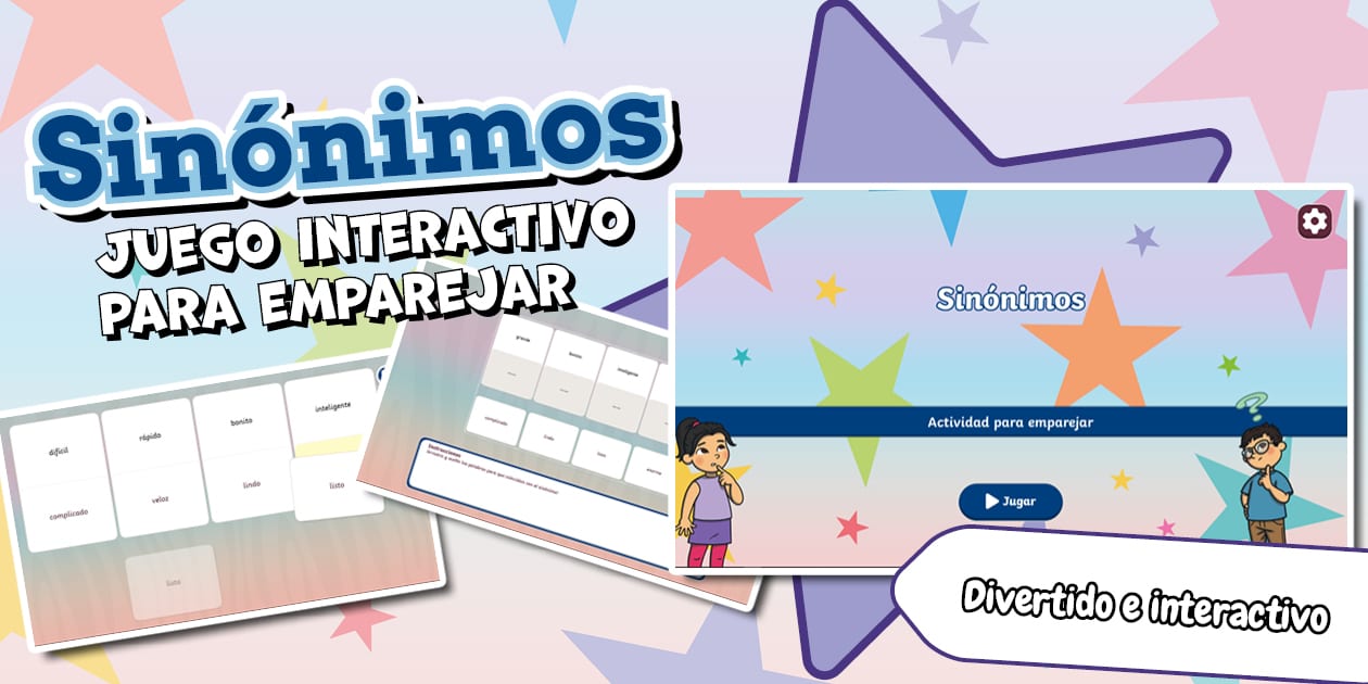 Juego interactivo para emparejar: Sinónimos