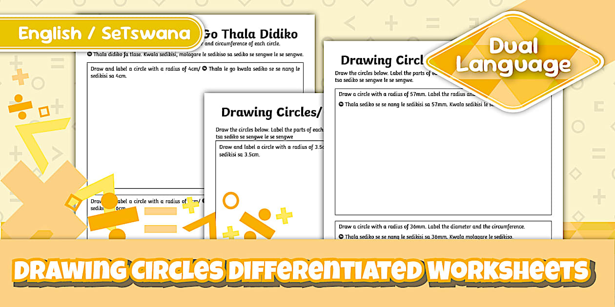 Grade 7 Maths - Term 1 - Drawing Circles Differentiated Worksheets ...
