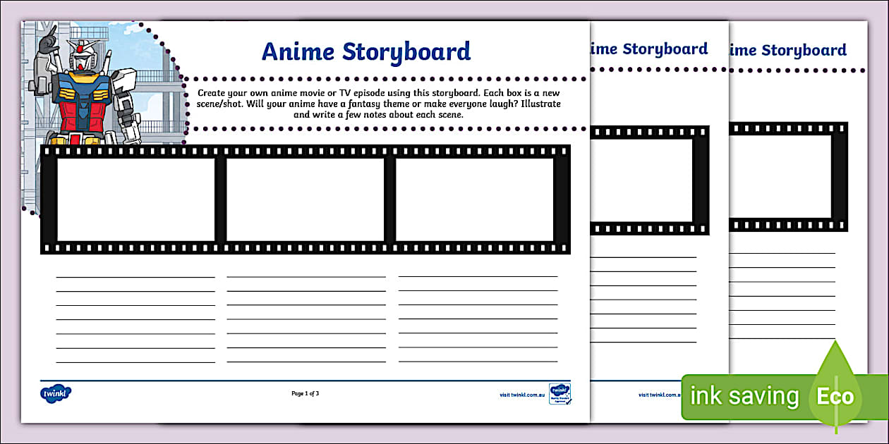 Anime Storyboard (teacher made) - Twinkl