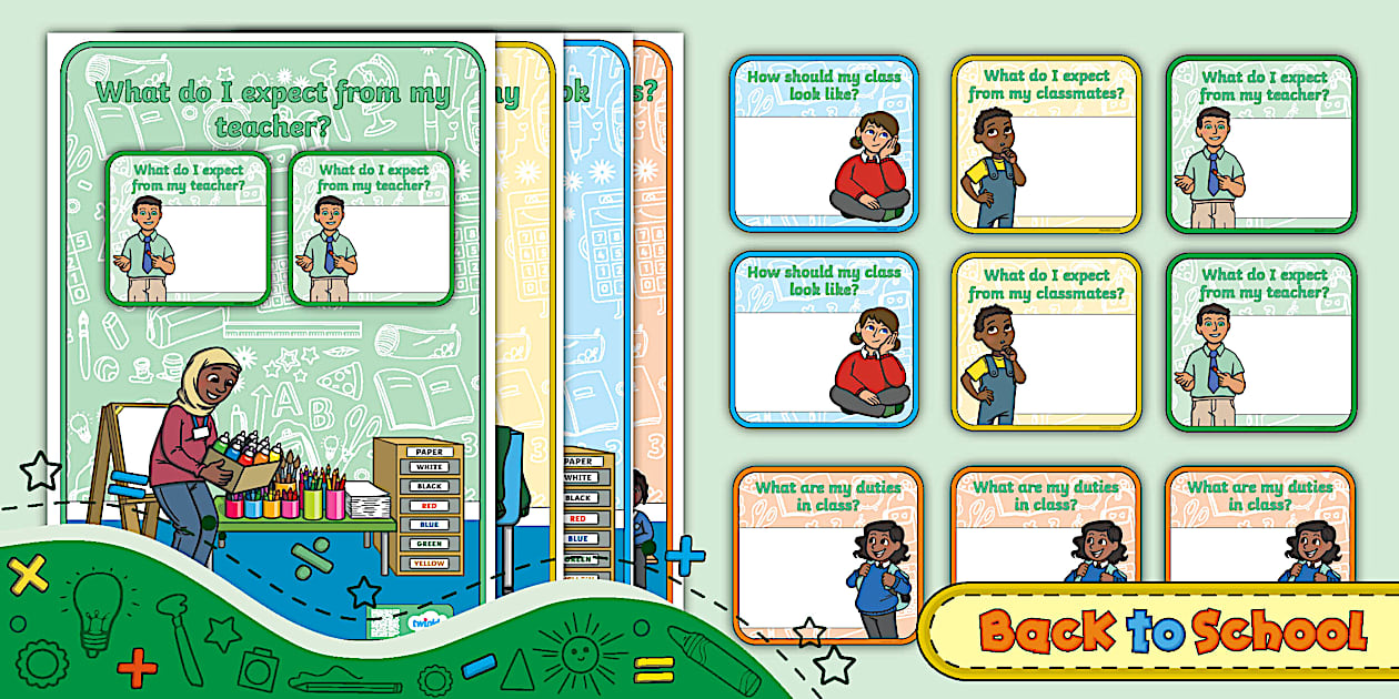 Classroom Rules Cards and Posters Activity