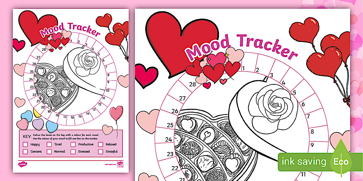 Valentine's Day Themed Mood Tracker (teacher made) - Twinkl