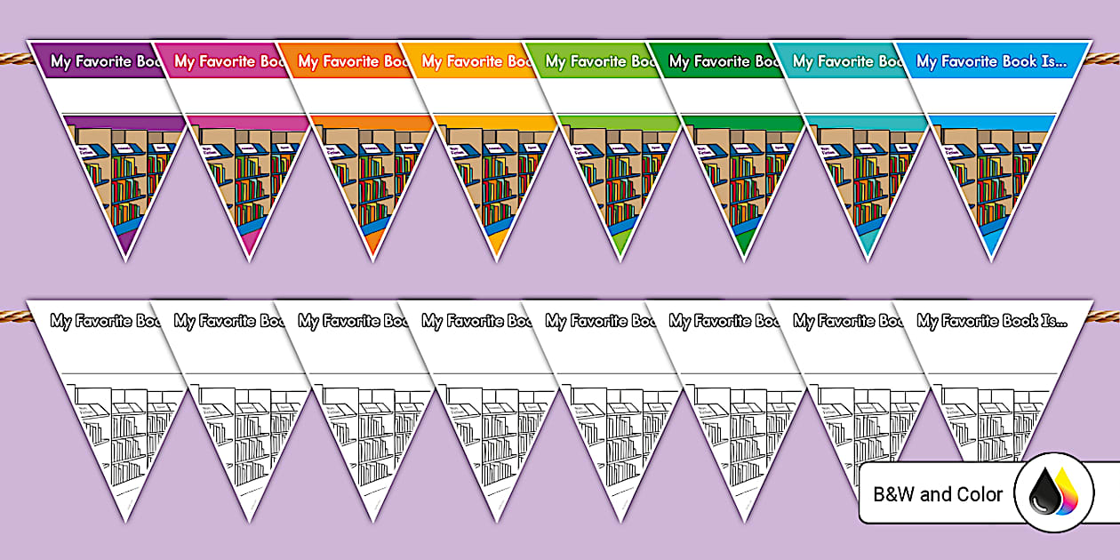 My Favorite Book Bunting (teacher made) - Twinkl