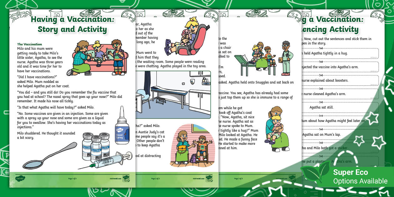 Having a Vaccination: Story and Activity (Ages 5 - 7)