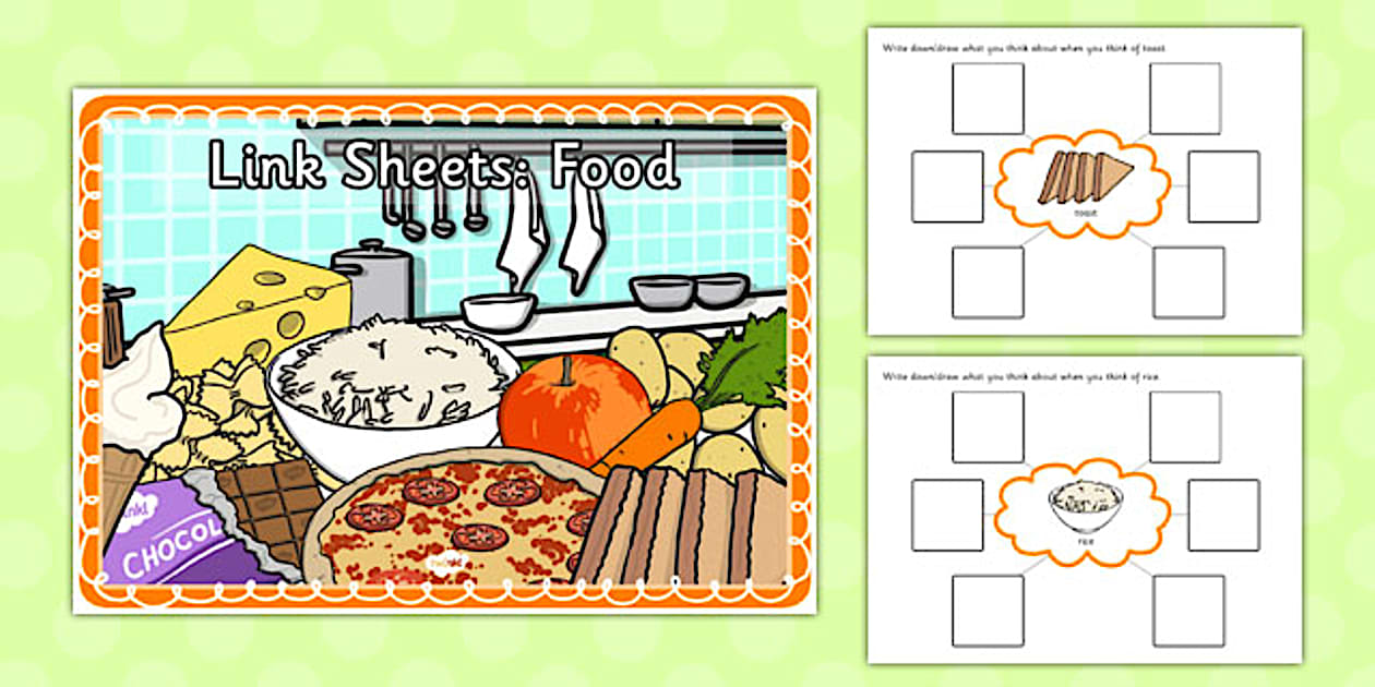 Editable Link Sheets: Food Writing Frame (teacher made)