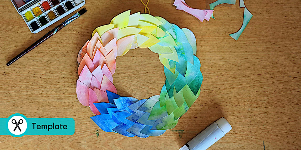 Paper Rainbow Wreath DIY | Pride Craft Ideas (teacher made)