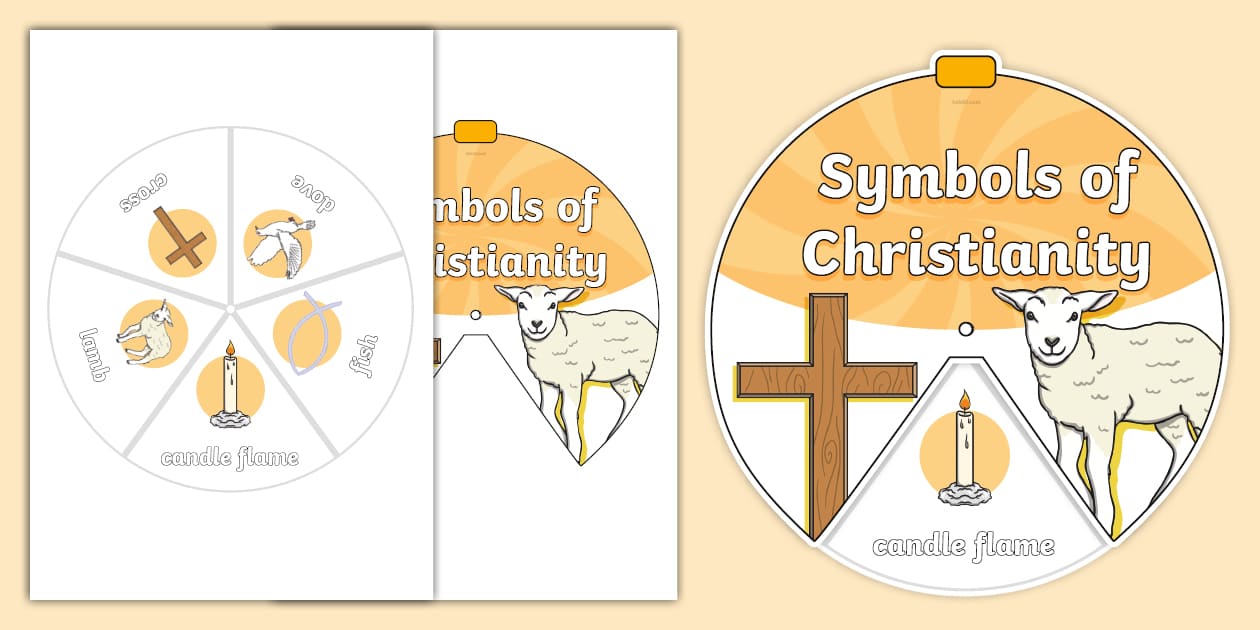 Symbols of Christianity Spinning Wheel (professor feito)