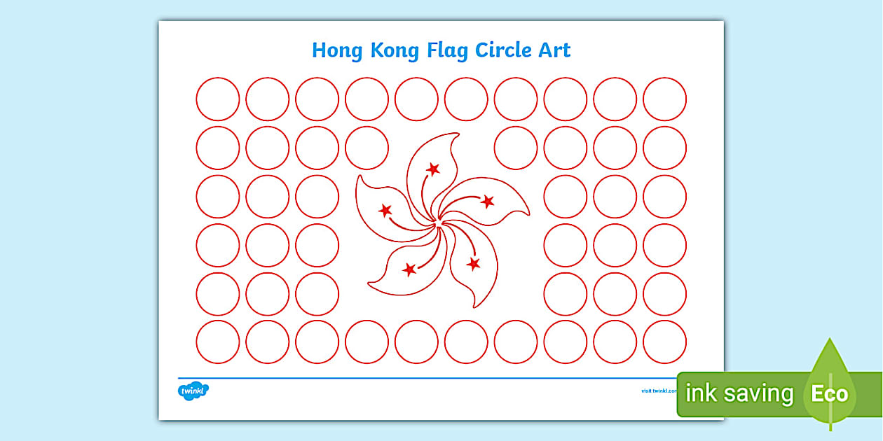 Hong Kong Flag Circle Art Worksheet (teacher made) - Twinkl