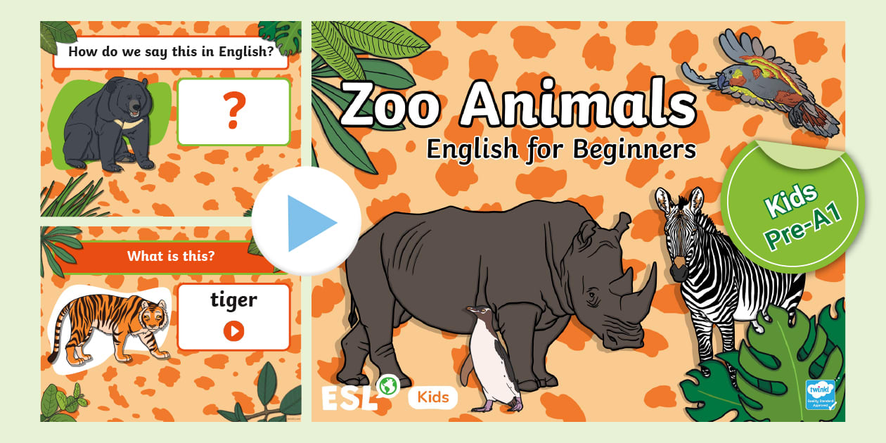 ESL English for Beginners: Zoo Animals [Kids, Pre-A1]