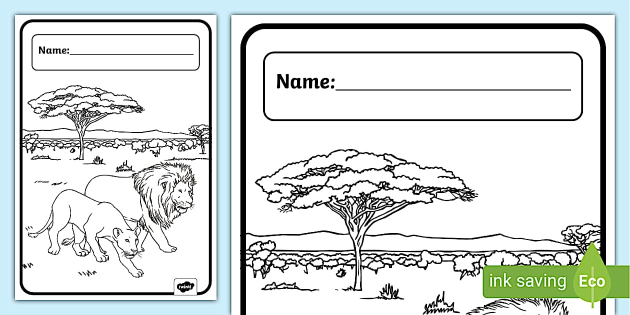 Lion Colouring Book Cover | Twinkl | Book Covers | KS1