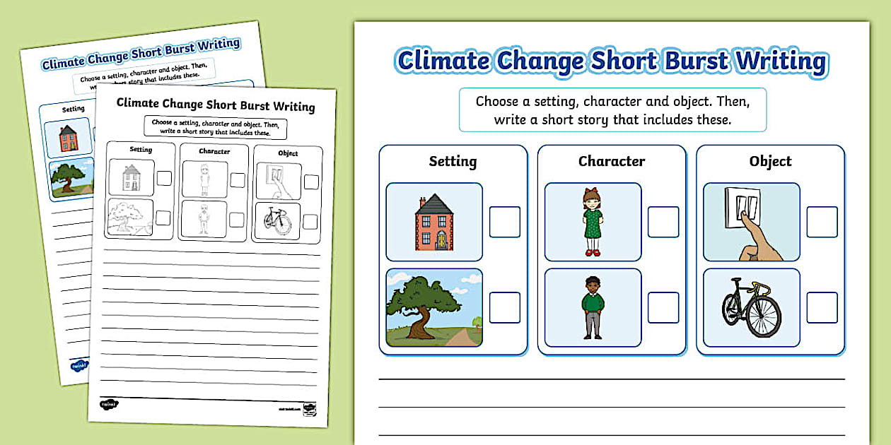 Climate Change Short Burst Writing Template (teacher made)