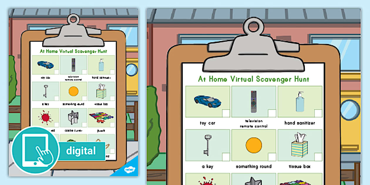 Editable At Home Digital Scavenger Hunt (teacher made)