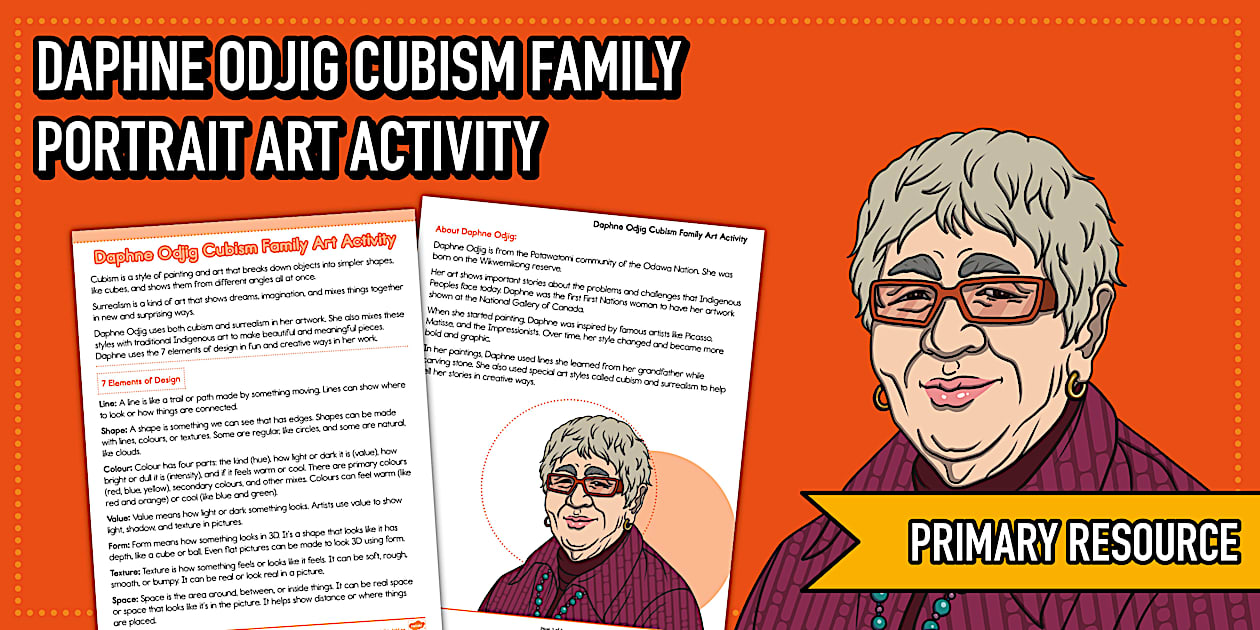 Daphne Odjig Cubism Family Portrait Primary Art Activity