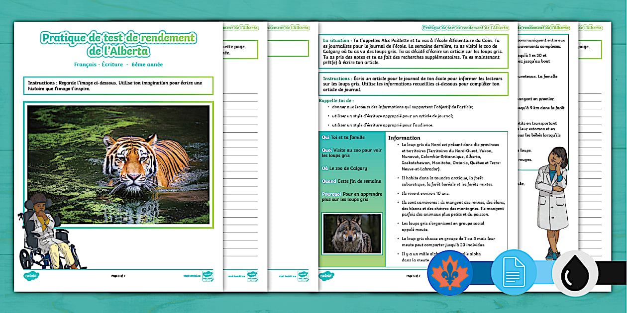 AB Testing Practice Grade 6 Français Writing 1 - Twinkl