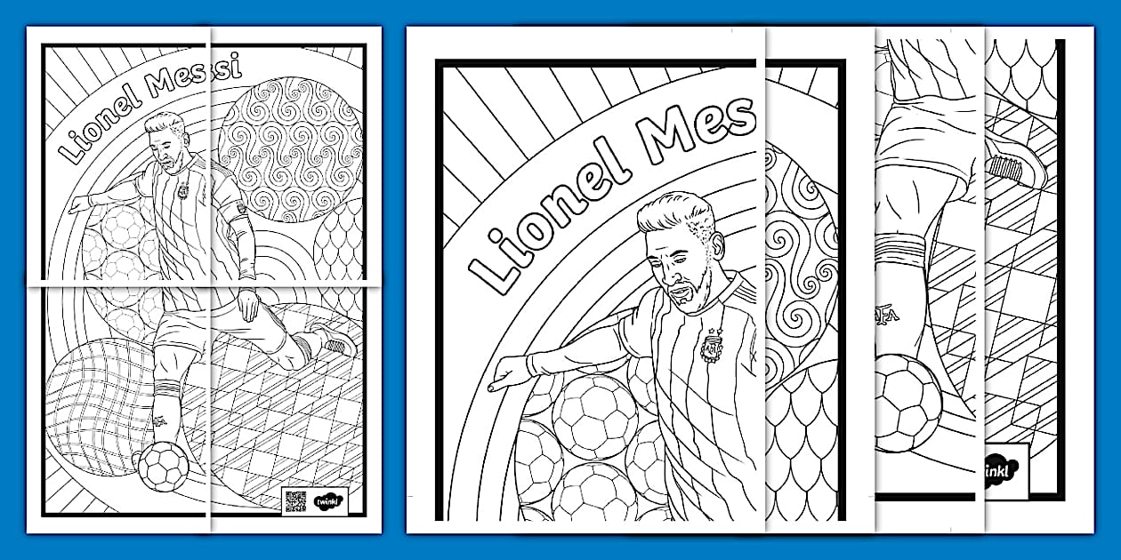 Dibujo de Messi para colorear con la remera argentina