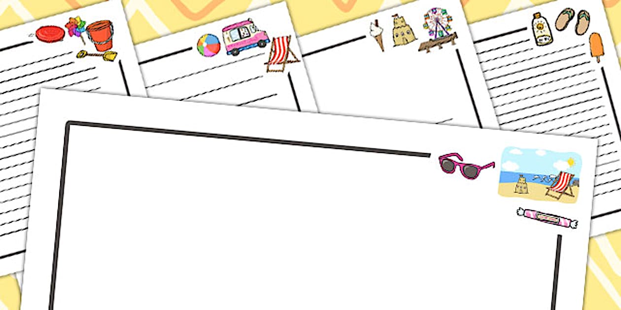 Summer Page Borders Landscape (Teacher-Made) - Twinkl