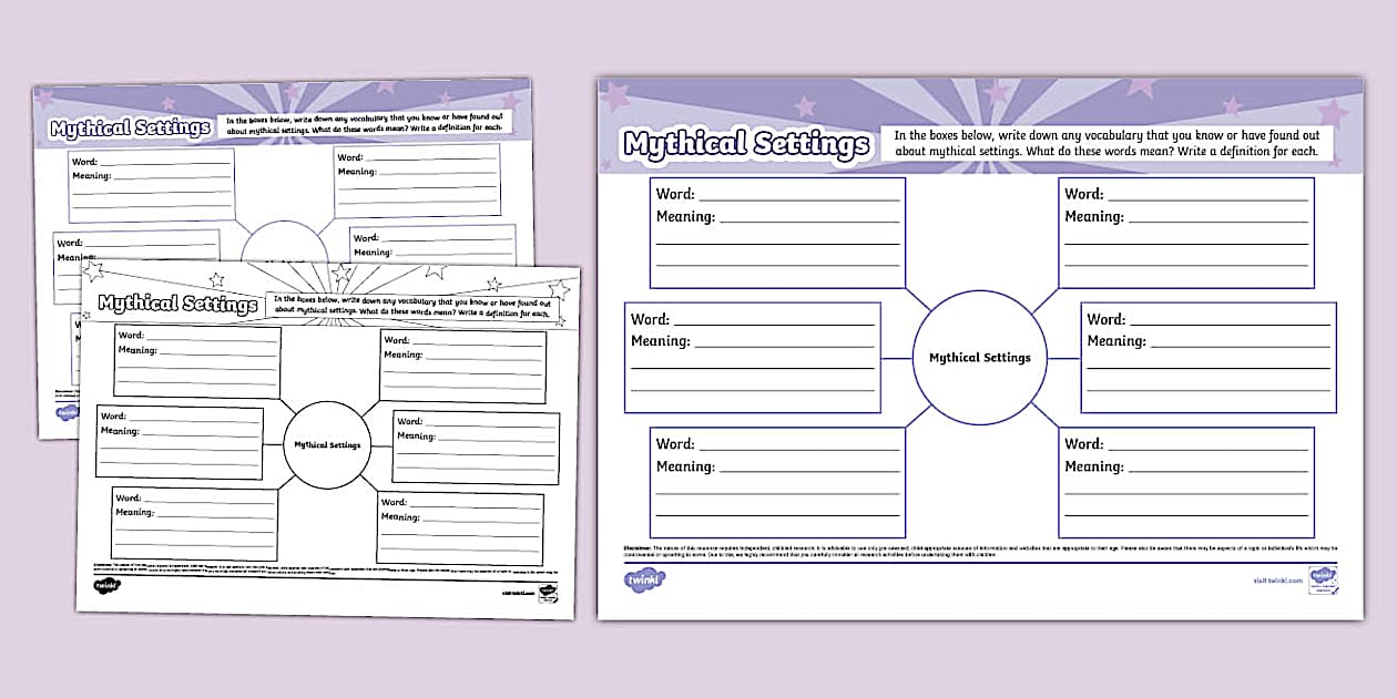 Mythical Setting Vocabulary Mind Map (Teacher-Made) - Twinkl