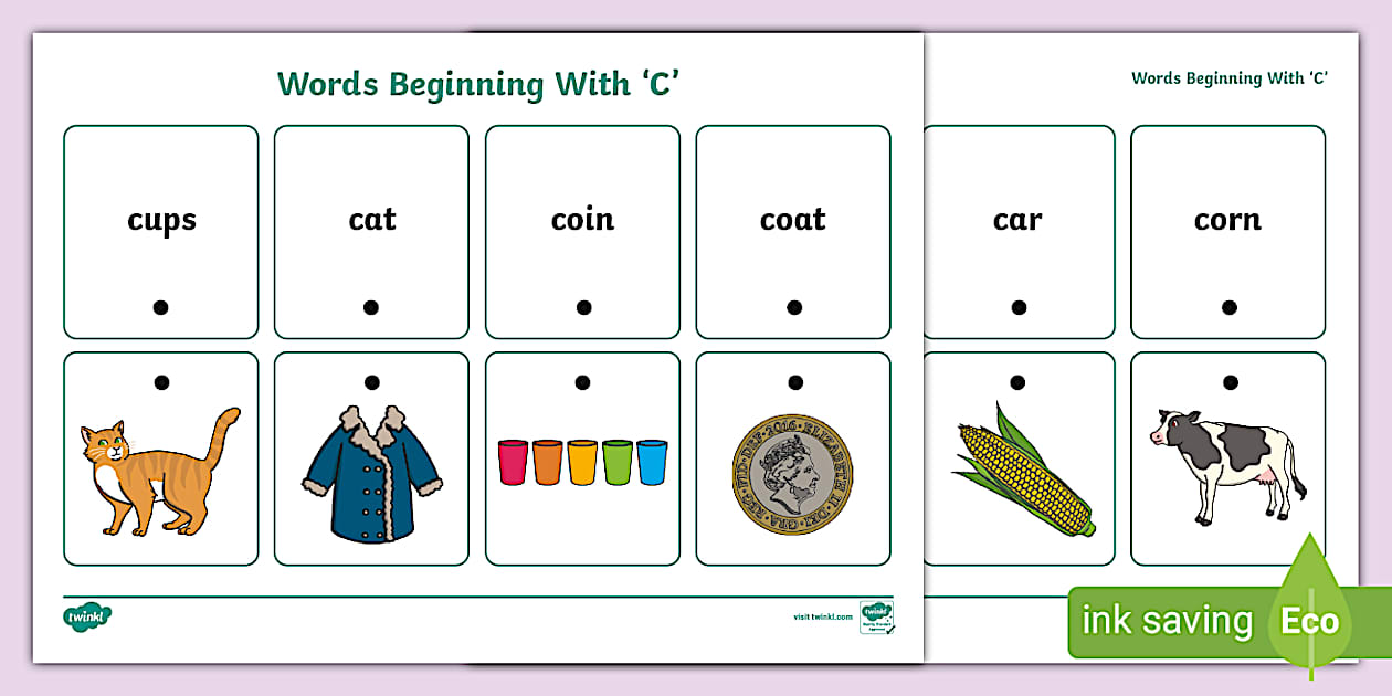 'C' Sound Thread Matching Activity (Teacher-Made) - Twinkl