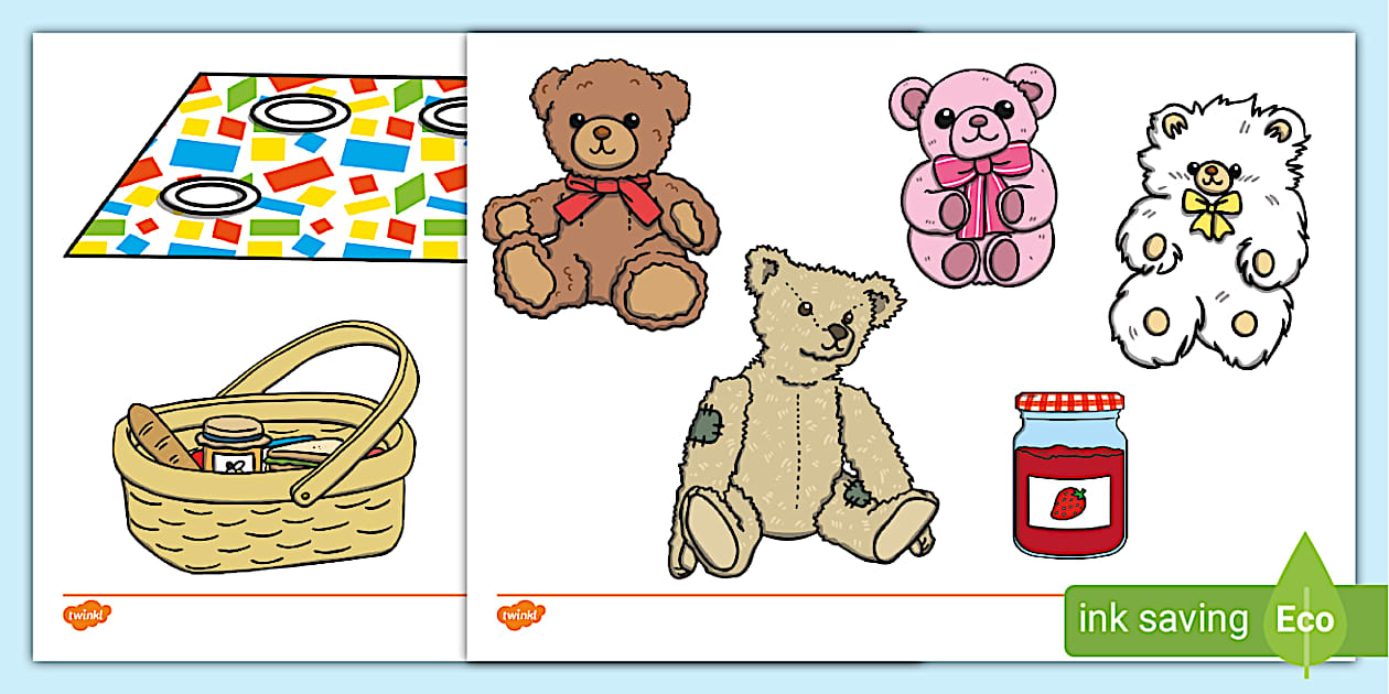 Teddy Bear's Picnic Stick Puppets - Twinkl