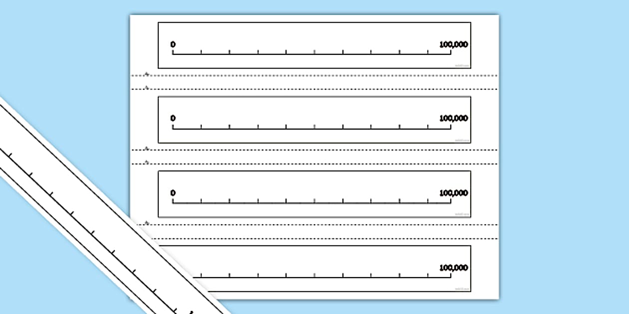 Number Line to 100000 Worksheet | Math Resources | Twinkl