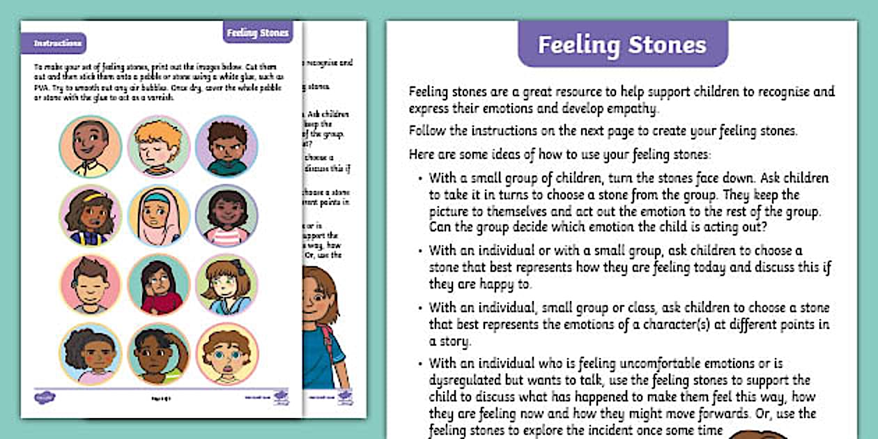Feeling Stones Template and Activity (Teacher-Made) - Twinkl