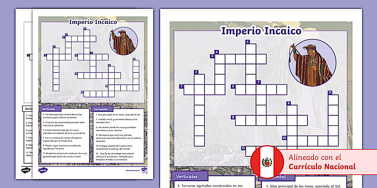 Crucigrama del Imperio Incaico | Recursos Educativos Twinkl