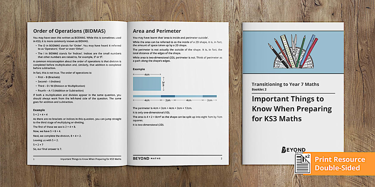 👉 Transitioning to Year 7 Maths Booklet 2 - Twinkl