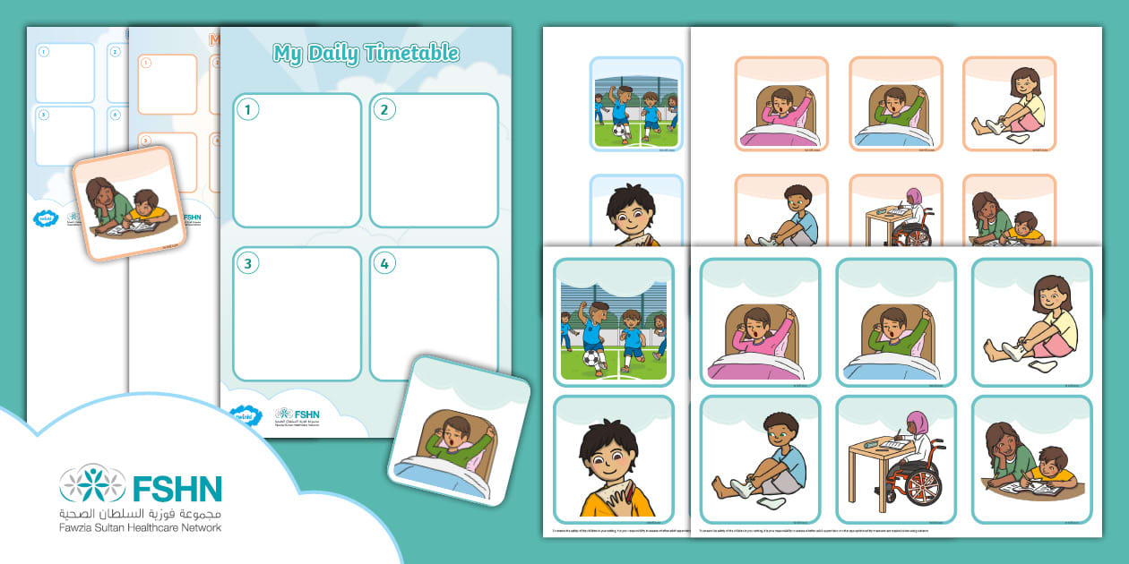 My Daily Schedule (ABA) | Daily Routine Templates for Children | FSHN ...
