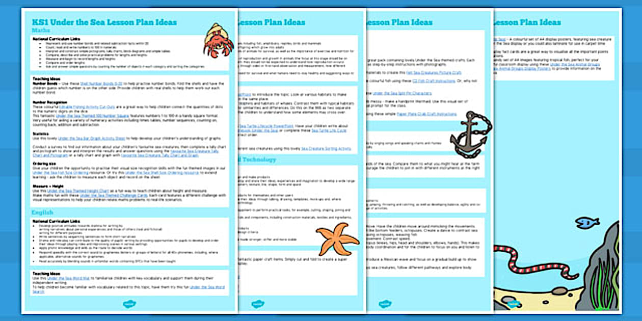 KS1 Under the Sea Lesson Ideas