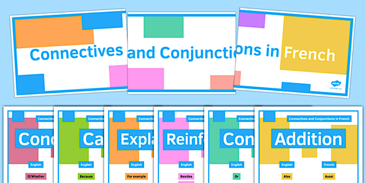 Editable Connectives and Conjunctions Display Posters French