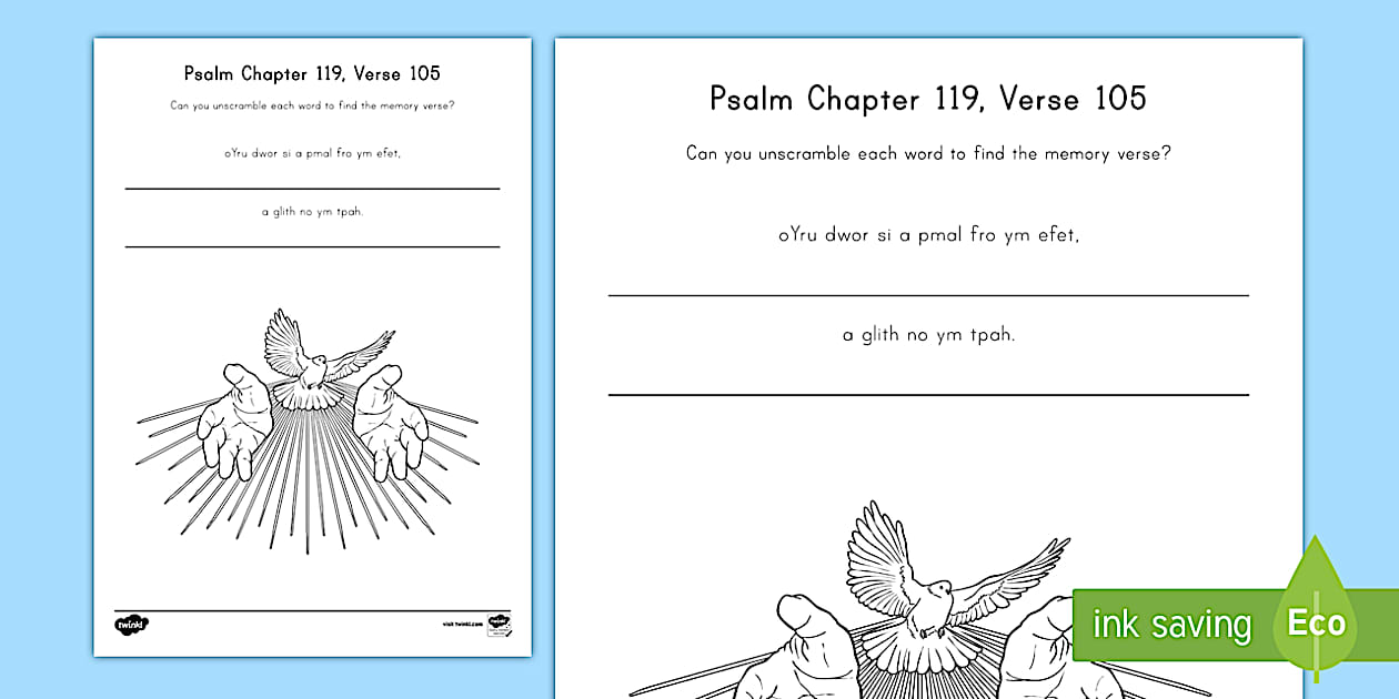 Psalm 119:105 Word Unscramble (Teacher-Made) - Twinkl