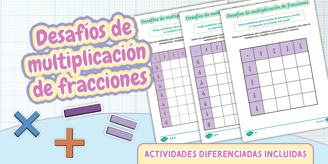 Ficha de actividad: Desafíos de multiplicación de fracciones