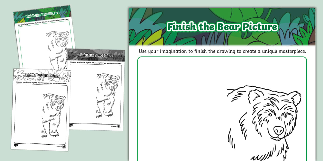 Finish the Bear Picture Worksheet - Twinkl